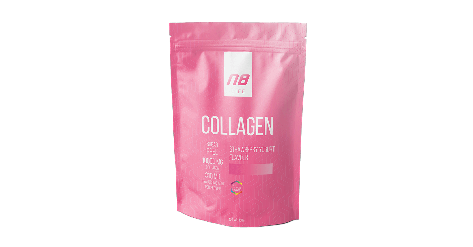 N8 LIFE Collagen 10.000 mg + Hialuronsav 450g Eper-joghurt ️ Nutri8 ...